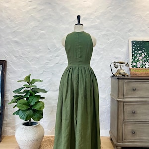 Linen Dress With Pockets Bridemaid Dress Custom Linen Cocktail Dress ...