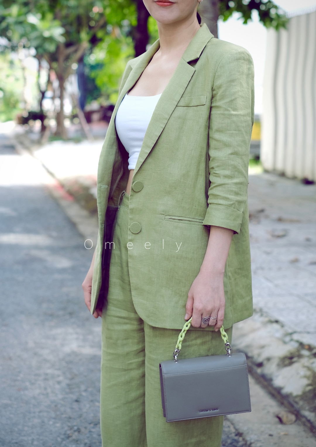 Custom Linen Jacket Women Linen Suit Linen Two Piece Set Linen Blazer ...