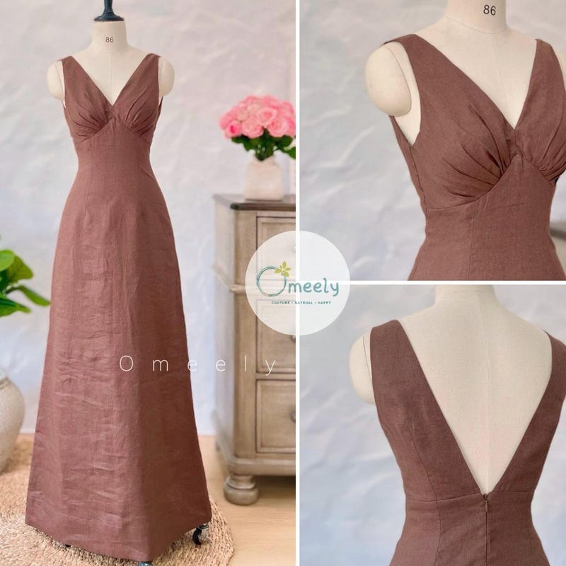 Vintage Column V Neck Dress - Etsy UK