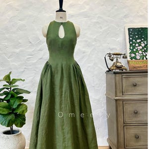 Linen Dress With Pockets Bridemaid Dress Custom Linen Cocktail Dress ...