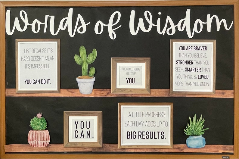 Words of Wisdom Classroom Bulletin Board Easy and Modern - Etsy