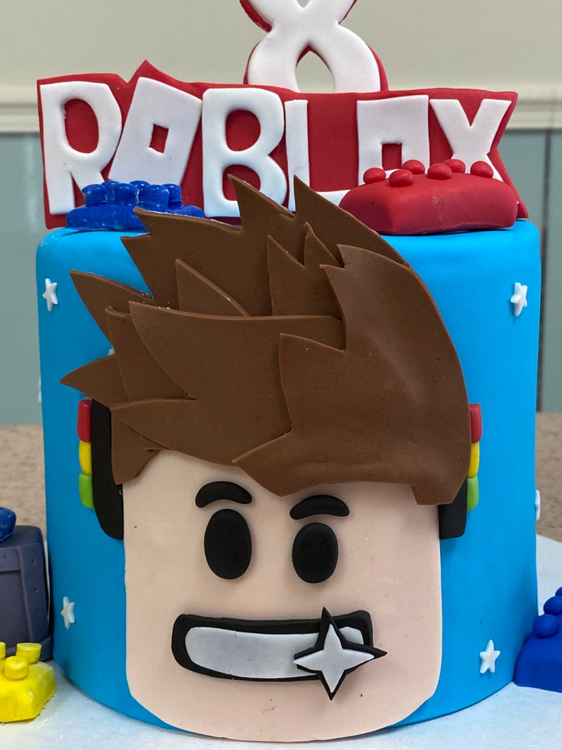 Roblox game edible cake topper boy birthday roblox cake - Etsy België