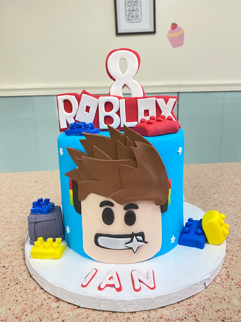 Roblox game edible cake topper boy birthday roblox cake - Etsy België