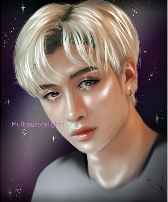 Bang Chan de Stray Kids original k-pop fanart print - Etsy México