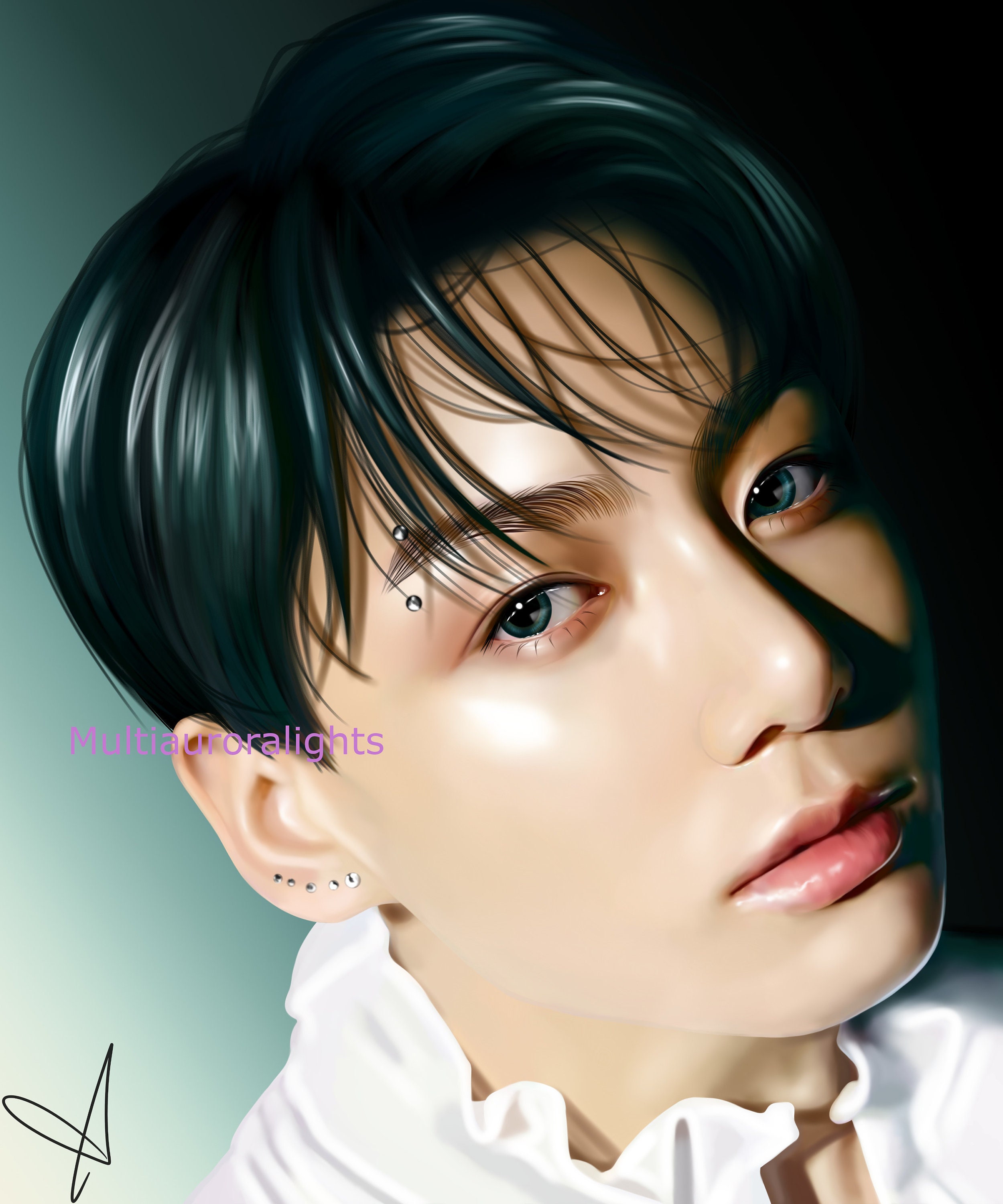 Jungkook From Bts Original K Pop Fanart Print Etsy Singapore
