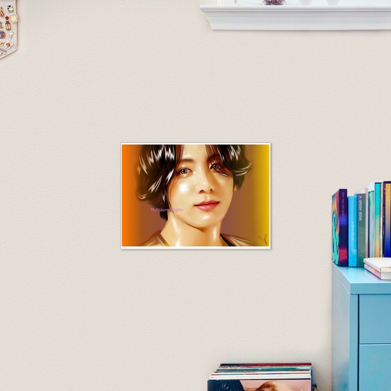 Jungkook From Bts Original K Pop Fanart Print Etsy