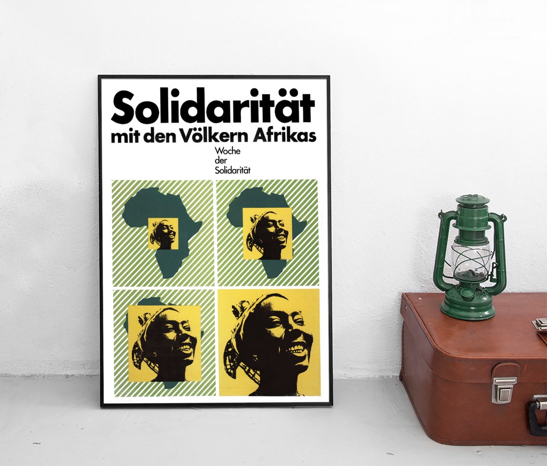 GDR Propaganda Poster "solidarity With the Peoples of Africa" Africa ...