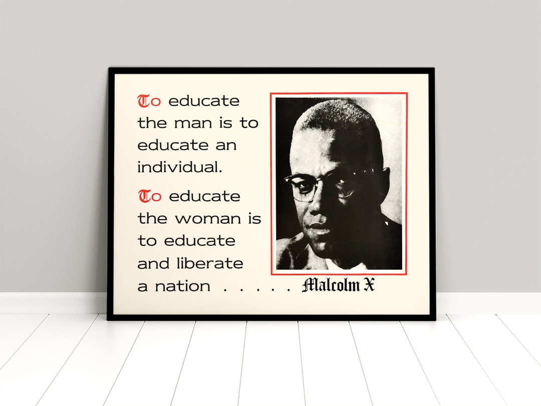 1970s Poster Black Panther - Malcolm X Quote- Decolonisation Art Wall ...