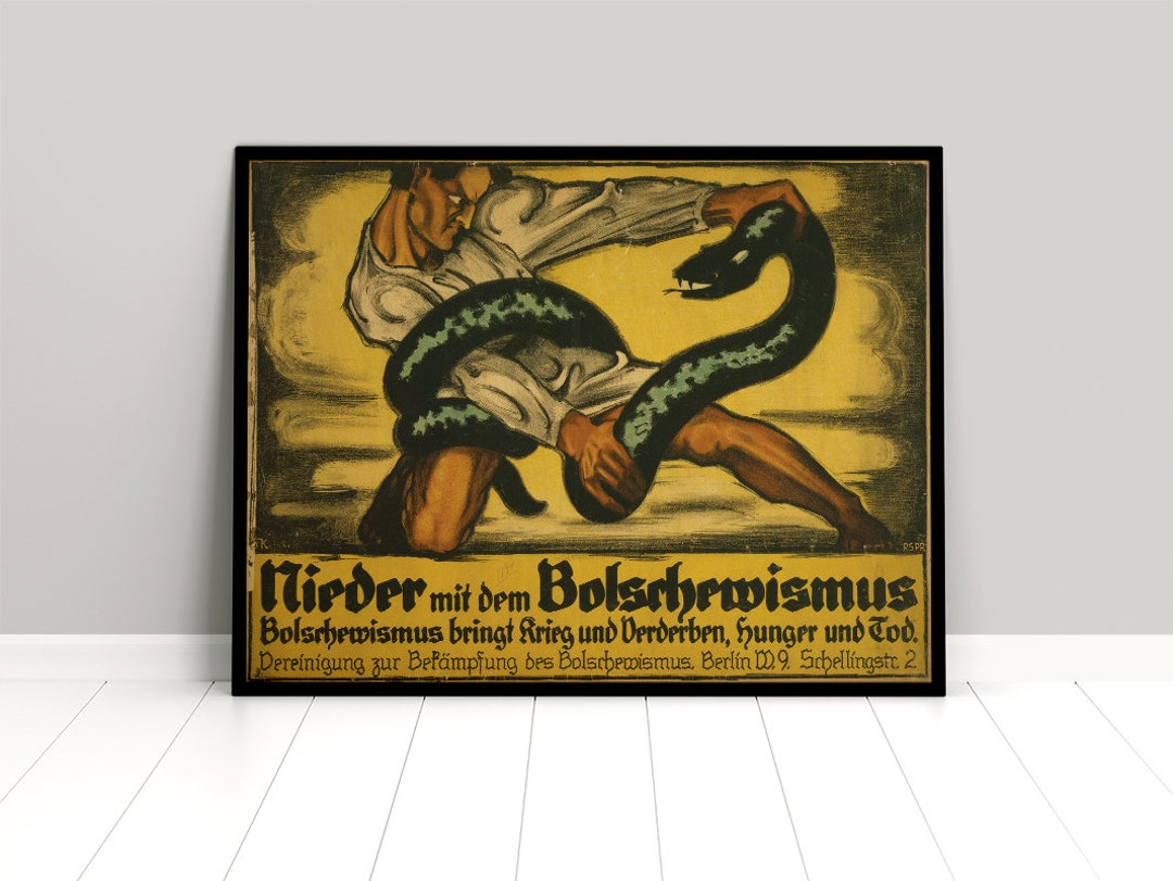 WWI German Anti-communist Propaganda Poster: Down With Bolshevism War Art Print - Etsy