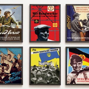 Set of 6 GDR Propaganda Posters DDR Eastern Germany Print Home - Etsy