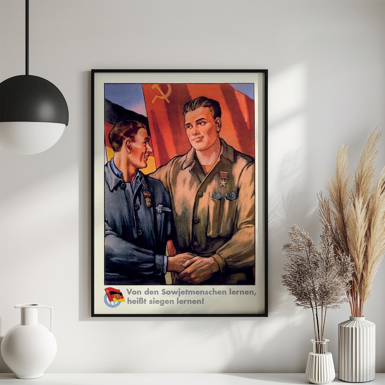 DDR Propaganda Poster: "learning From Soviet Humans Means Learning to ...