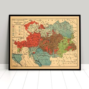 Map of Imperial Austria-hungary "peoples, Languages, Ethnicity" - Etsy