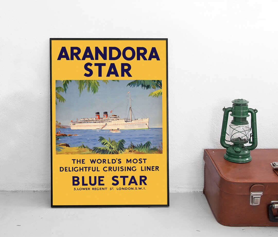 Poster Advertisement Cruise Ship Liner Arandora Star "blue Star ...