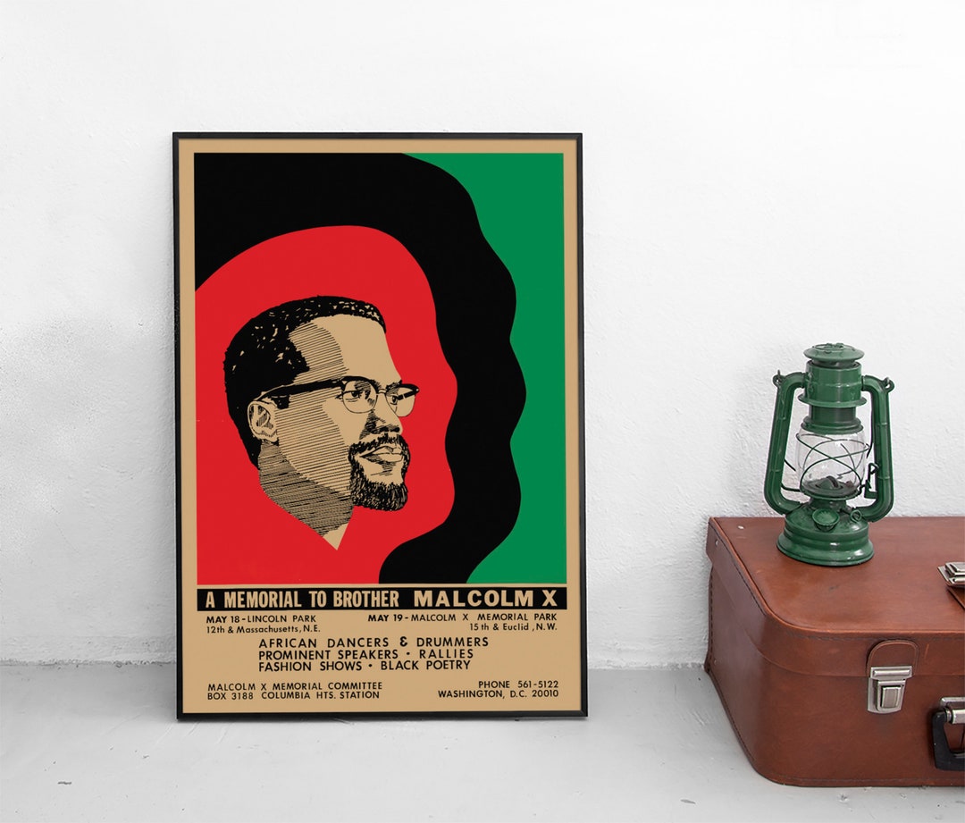 1960s Poster Black Panther - A Memorial to Brother Malcolm X ...