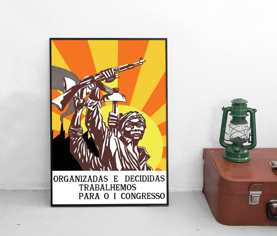 1970s African Propaganda Poster: Angola "let Us Work Organised and ...