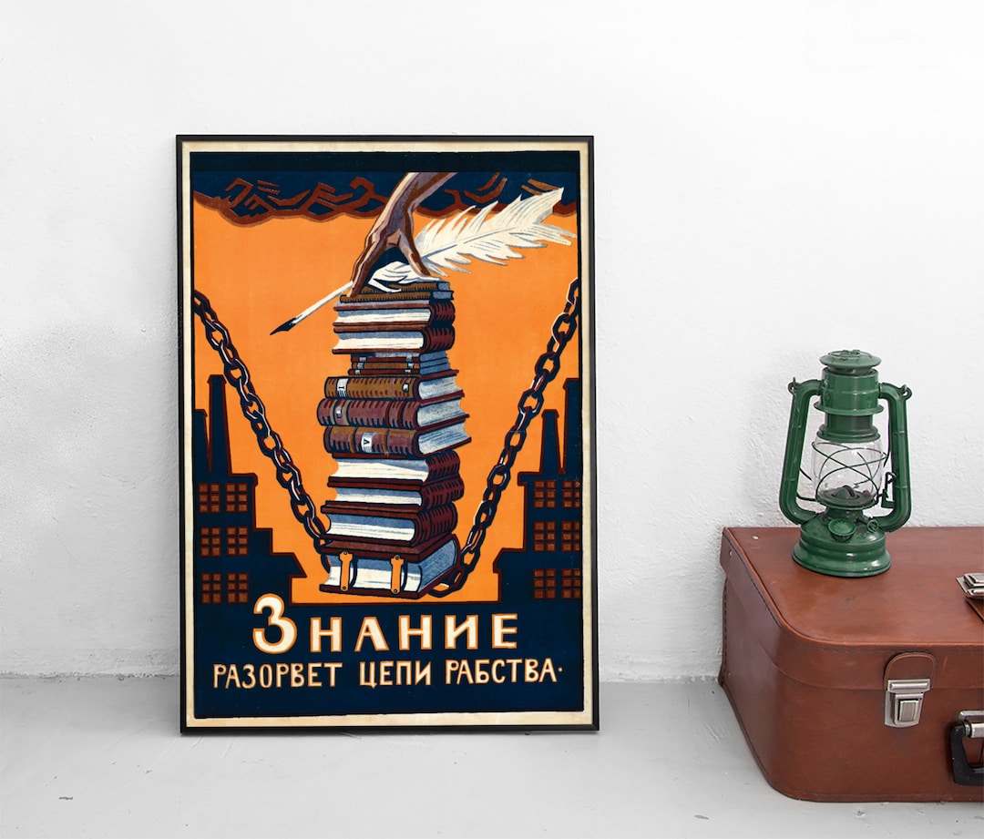 Soviet 1920s Poster "knowledge Will Break the Chains of Slavery" - Etsy