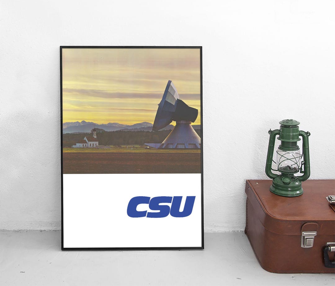 CSU Election Poster "erdfunkstation Raisting" Landtagswahl 1970 German ...