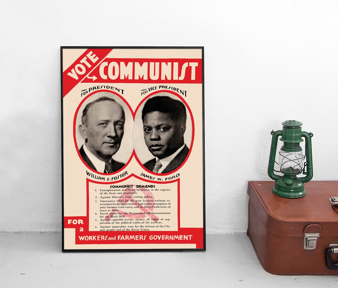 US Communist Party Election Poster, William Foster & James Ford - Etsy
