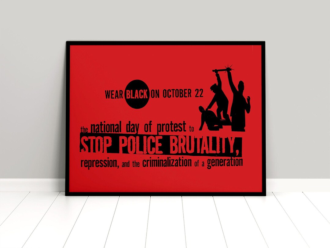 Stop Police Brutality Poster: Protest Art Wall Print - Etsy