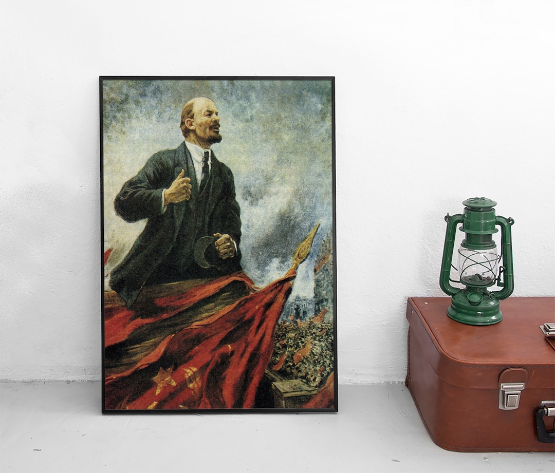Soviet Propaganda Poster -lenin Portrait- Soviet Poster Wall Art CCCP ...