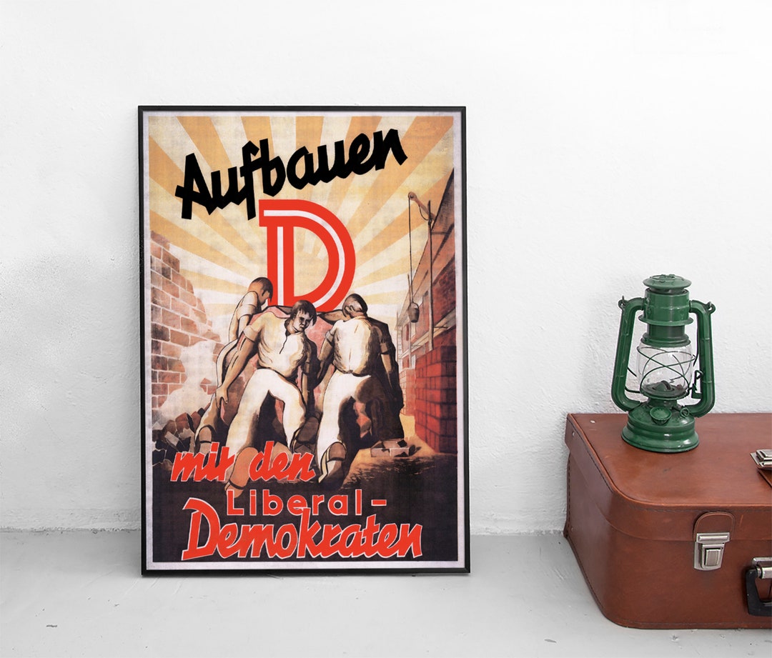 GDR Election Poster LDPD "rebuild! Vote Liberal Democrats" DDR Eastern ...