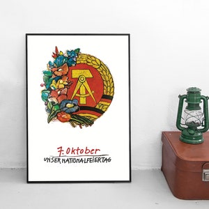 GDR Propaganda Poster: Eastern Germany National Day Vintage Wall Art - Etsy