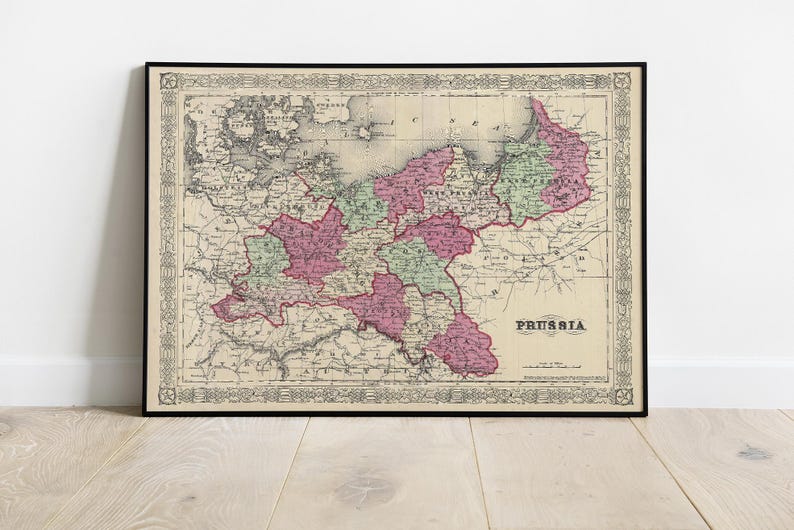 1866 Prussia Map Print: German States Historical Wall Art - Etsy