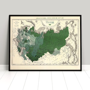 1890s Russian Empire Map Poster, Vintage Czarist History Print - Etsy