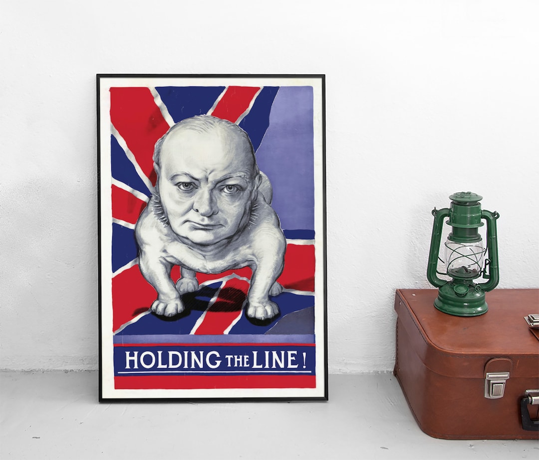 Winston Churchill Bulldog Poster: British WWII Propaganda Art Print - Etsy