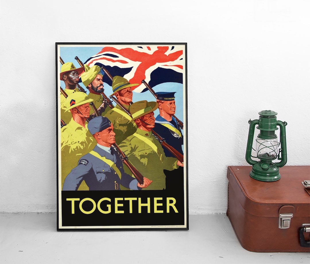 Poster Great Britain "together" / Commonwealth / WWII Propaganda Art ...