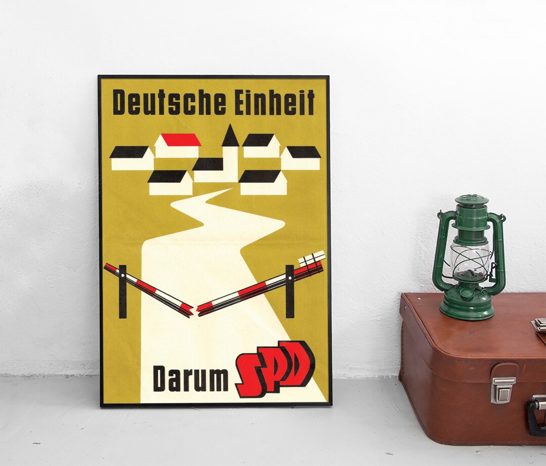 Election Poster 1950s german Re-unification German Labour Party SPD ...
