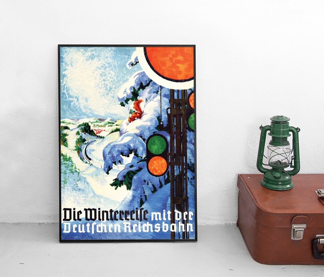 1936 Poster -winter Travels With the German Reichsbahn- Imperial German ...