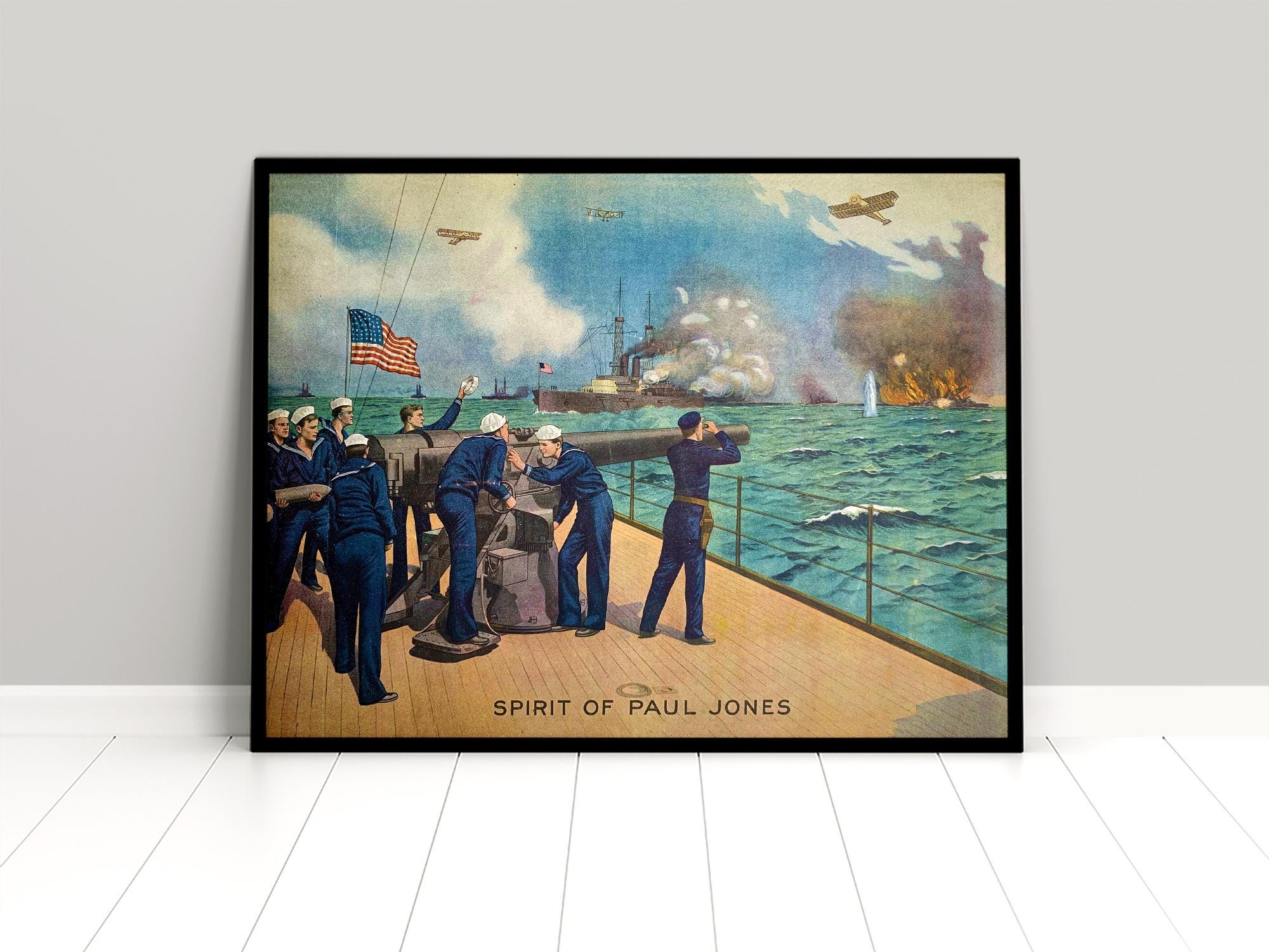 USA WWI Propaganda Poster: "the Spirit of Paul Jones " US Navy ...