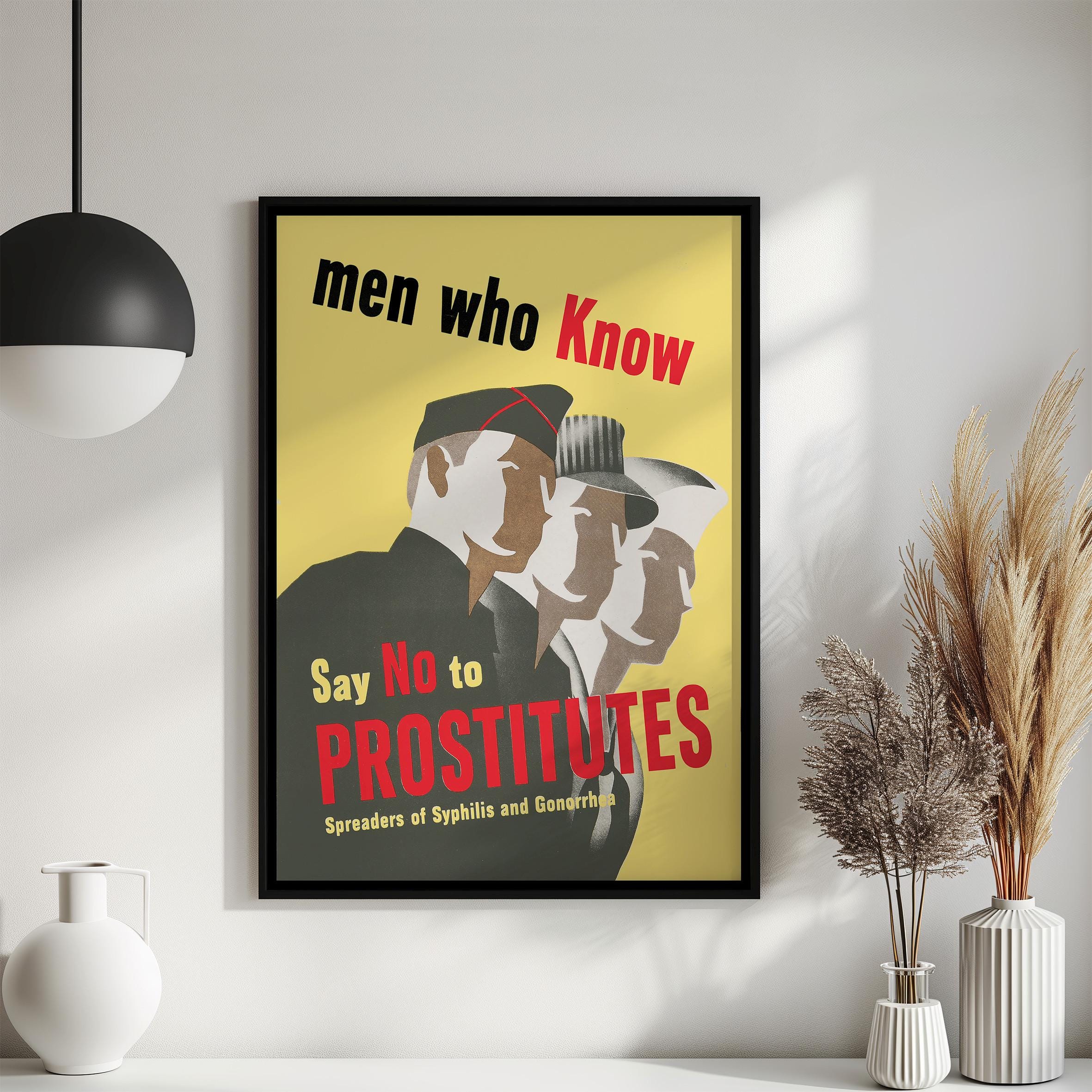 Propaganda Poster USA "men Who Know. Say No to Prostitutes" - Etsy