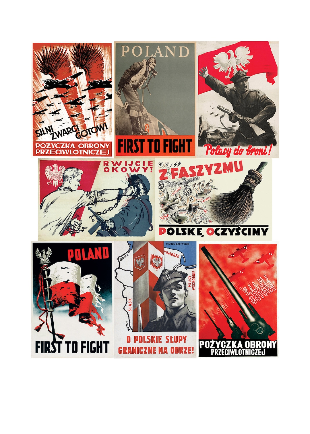 Poland Propaganda Posters World War Home Front War WWII Art Wall Print ...