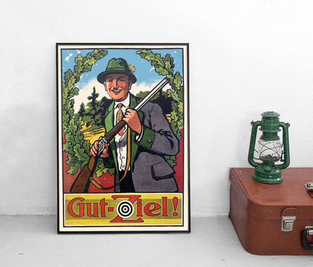 German Rifle Club Advertisement Poster "aim Well" Shooting Festival ...