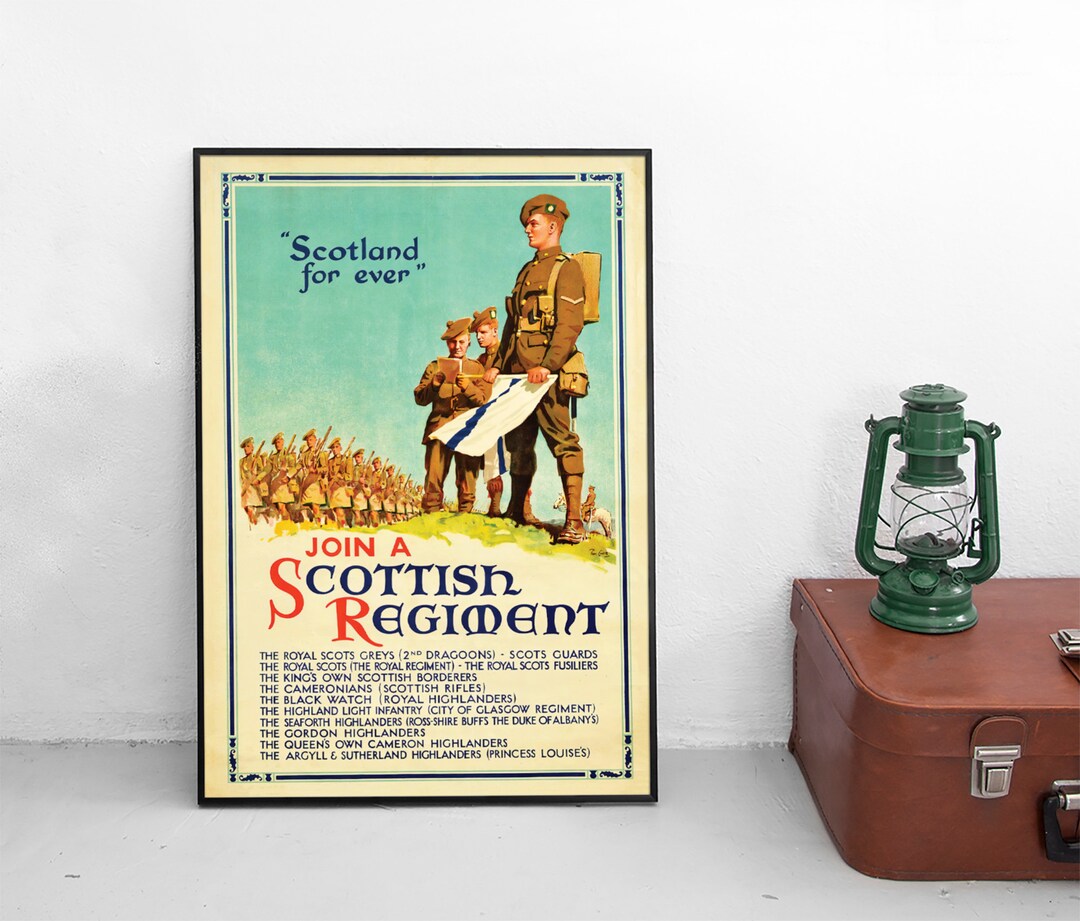Scottish Regiment Recruitment Poster: WWII British Army Art - Etsy