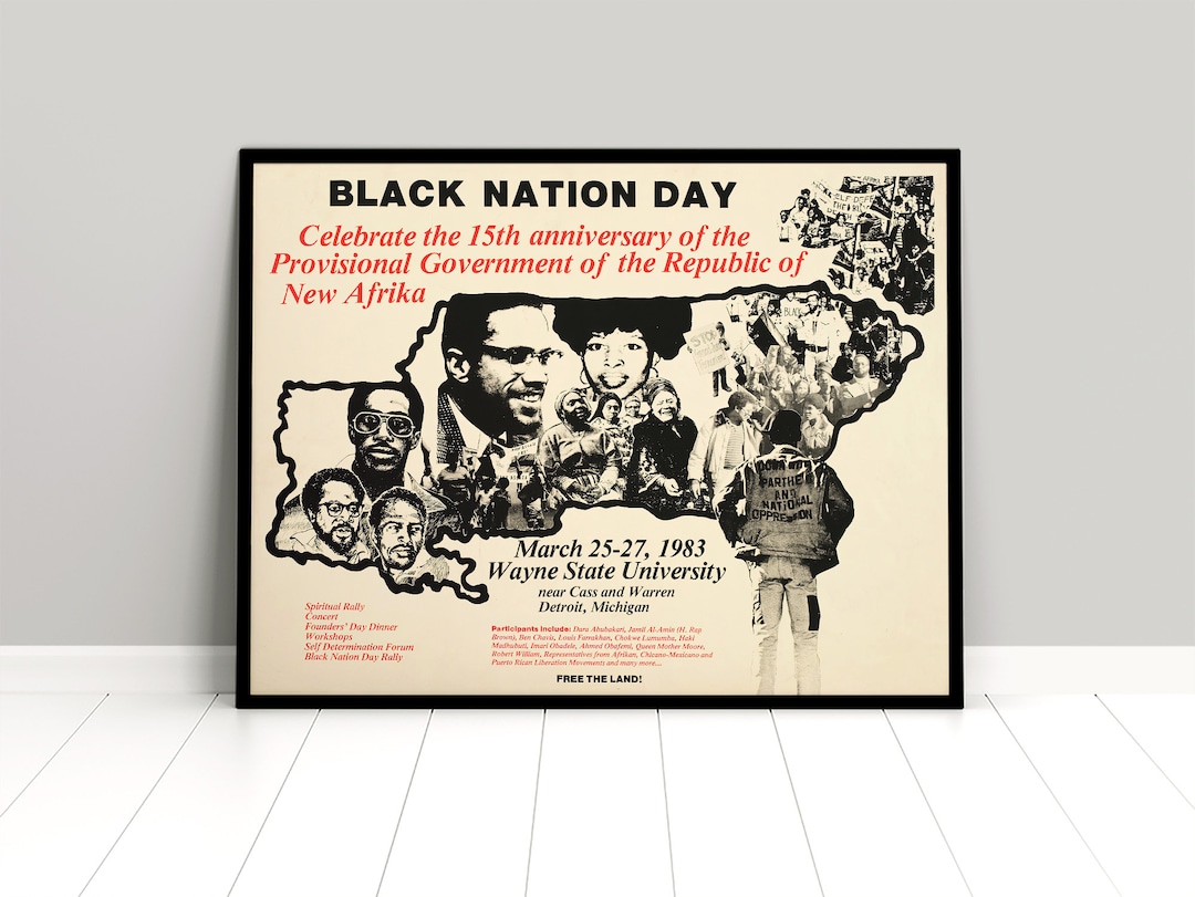 1970s Poster -black Nation Day- Decolonisation Art Wall Print Home ...