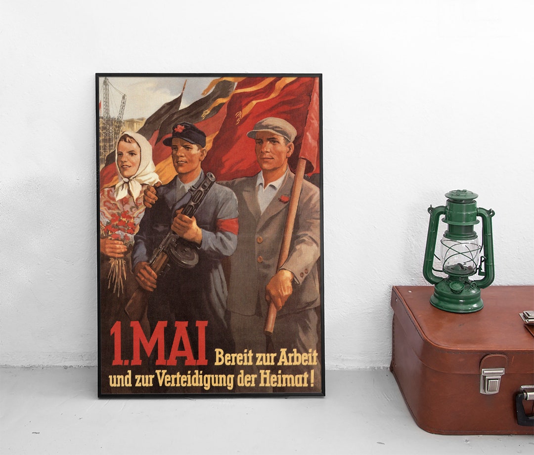 GDR Propaganda Poster -defend Our Homeland on May 1st- Eastern Germany ...