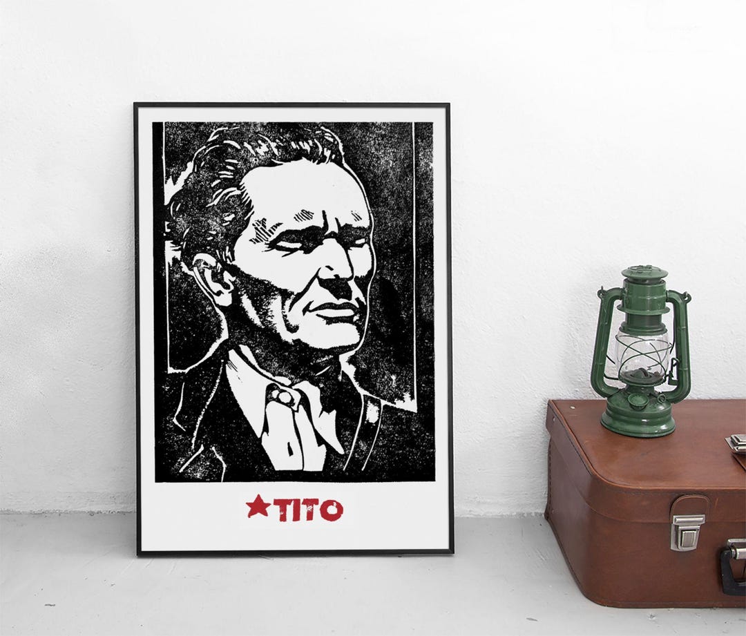 1944 Underground Partisan Propaganda Poster Yugoslavia Josip Broz Tito ...
