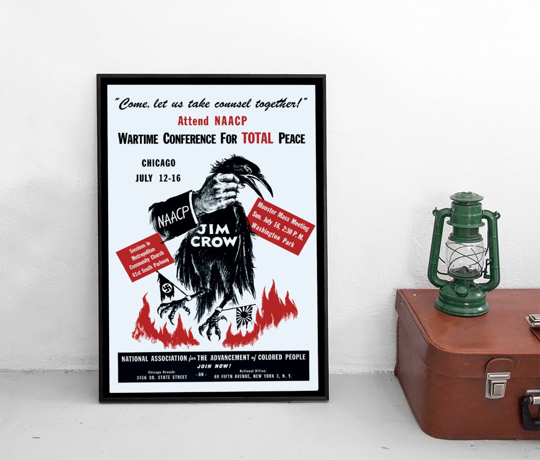 Anti-racism & Anti Jim Crow Poster NAACP Art Wall Print Home Decor ...