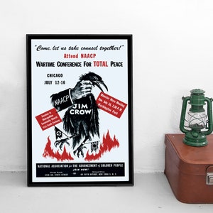 Anti-racism & Anti Jim Crow Poster NAACP Art Wall Print Home Decor ...