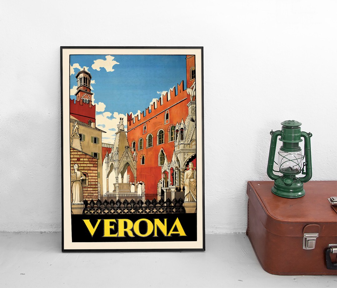 Verona Italy Travel Poster: Vintage Wall Art Print - Etsy UK