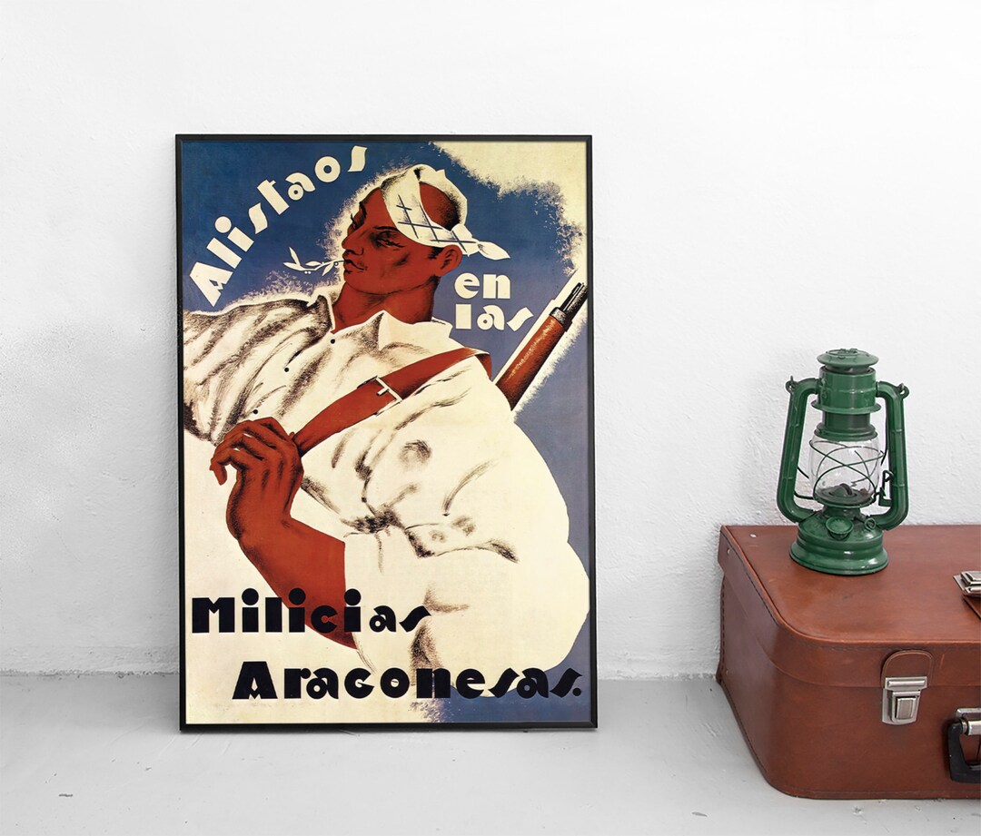 Spanish Civil War Poster: UGT CNT "enlist in the Militias" Propaganda ...