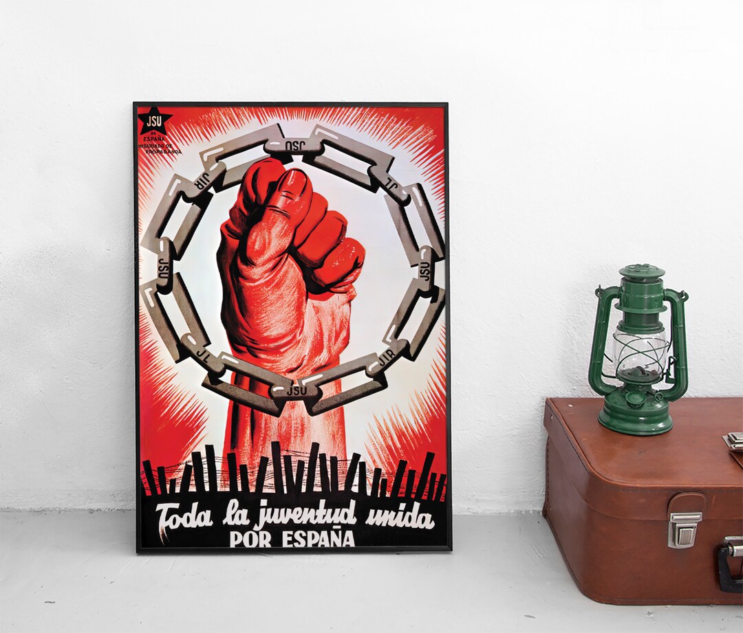 Spanish Civil War Propaganda Poster: JSU "united Socialist Youth" Art ...