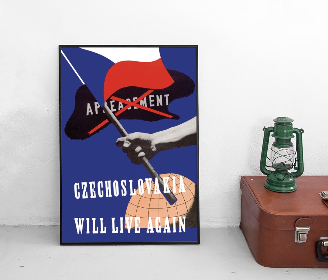 WWII Propaganda Poster Czechoslovakia live Again Anti-appeasement Art ...