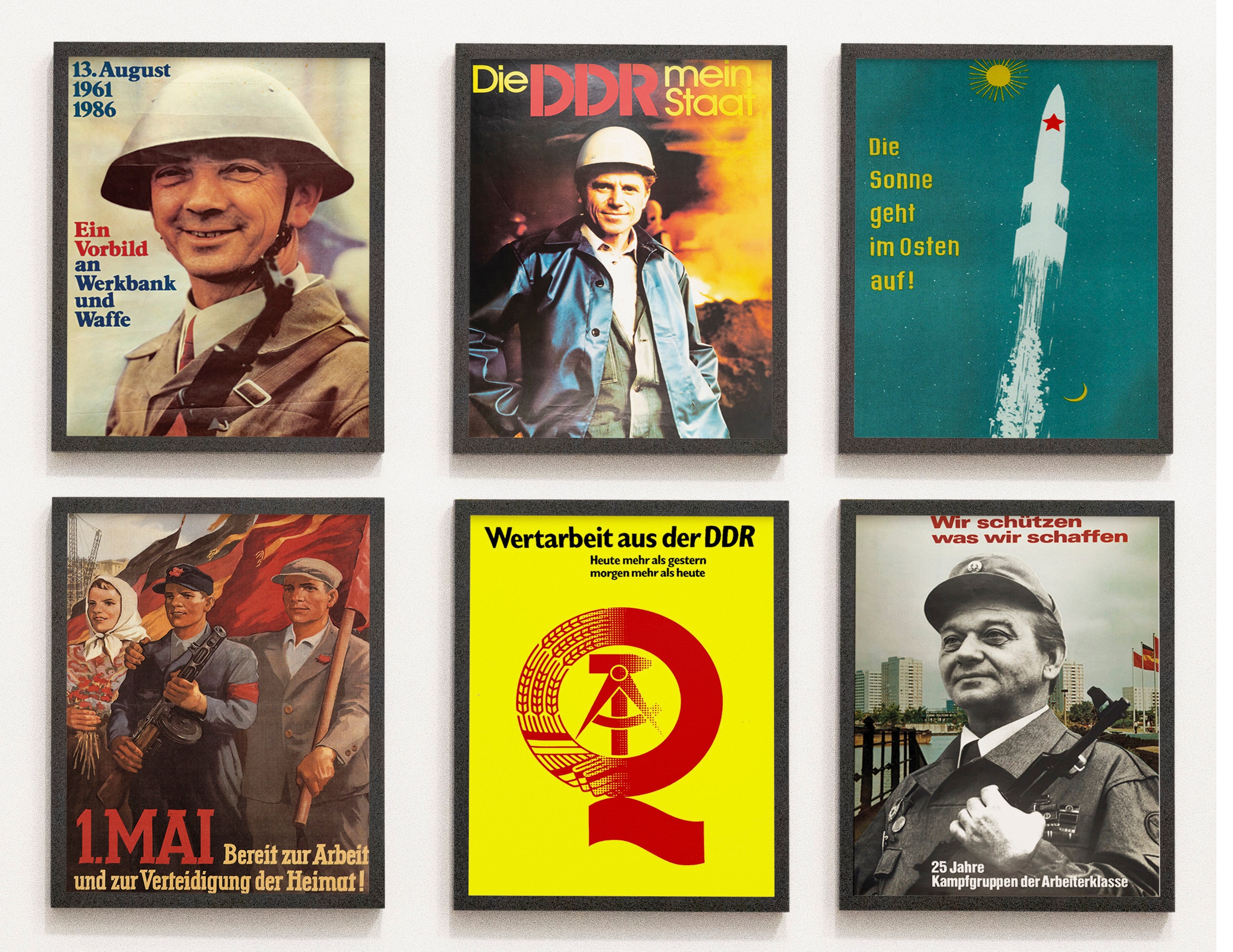 Set of 6 GDR Propaganda Posters DDR Eastern Germany Print Home - Etsy