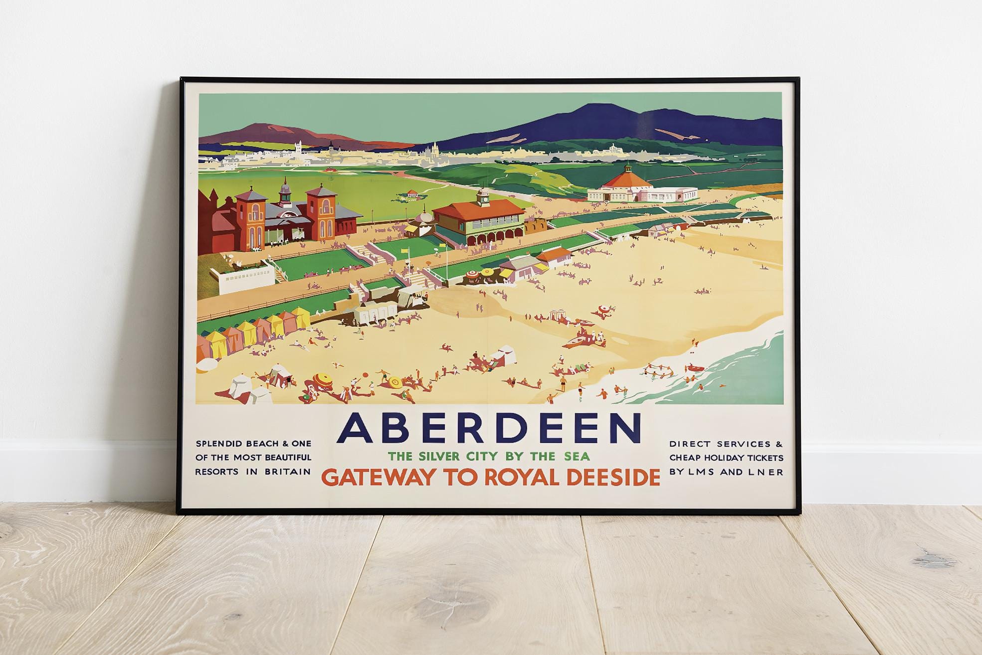Aberdeen Scotland Travel Poster: "gateway to Royal Deeside" Vintage ...