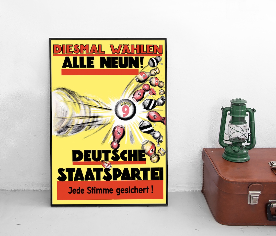 1930 Weimar Republic Election Poster German State Party democratic ...