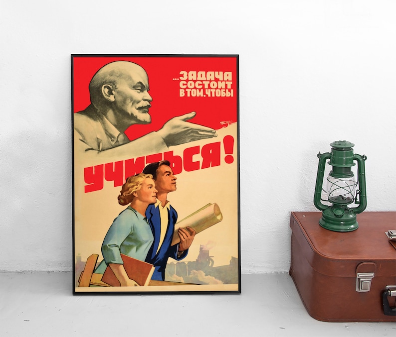 Lenin Soviet Propaganda Poster, CCCP Communism Wall Art - Etsy